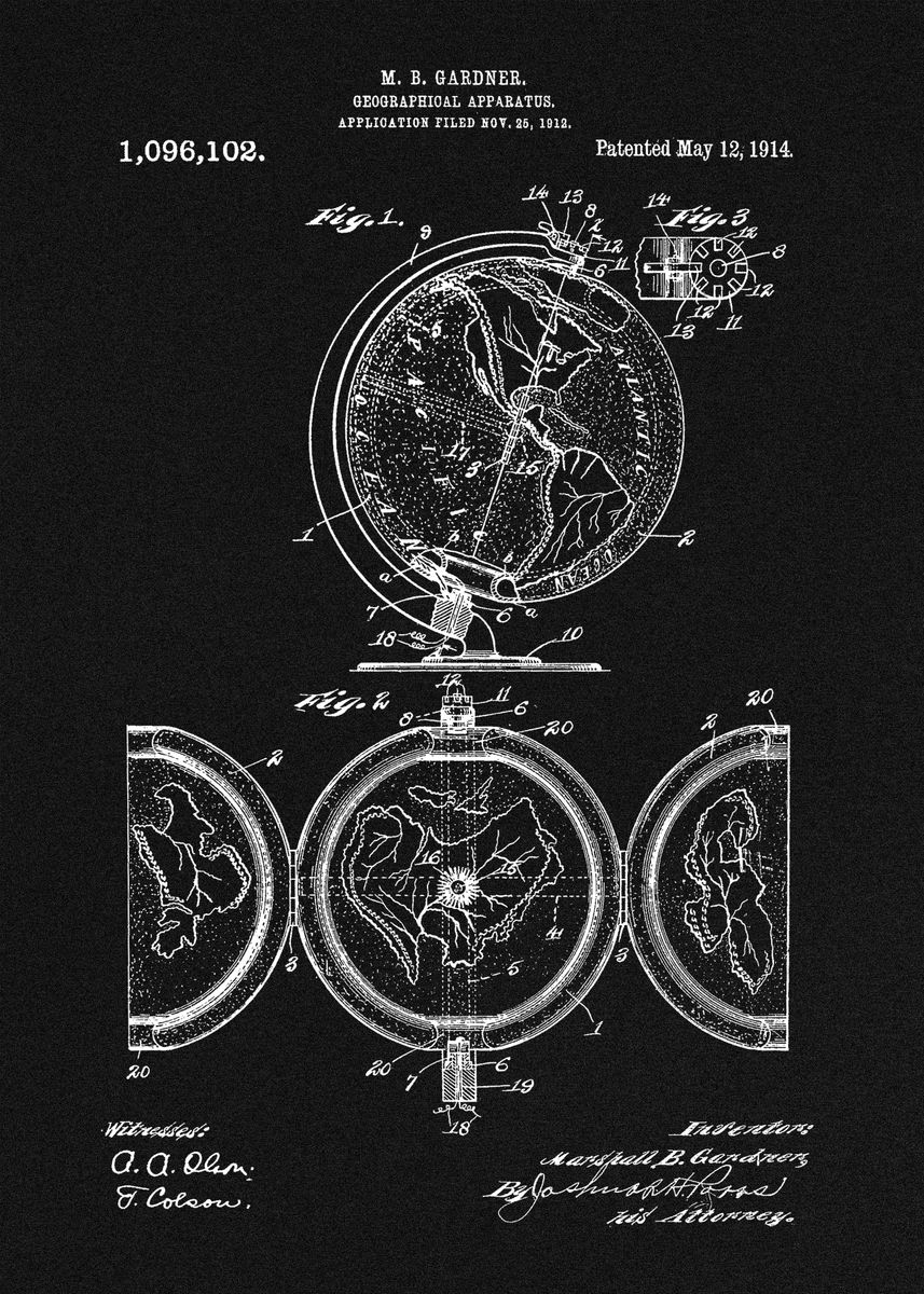 'Geographical apparatus' Poster, picture, metal print, paint by Sam Kal ...