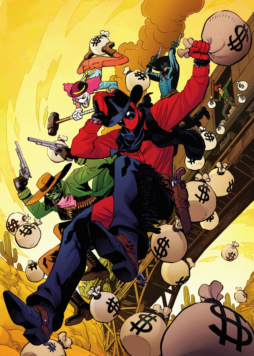 'Western Robber Deadpool' Poster, picture, metal print, paint by Marvel ...