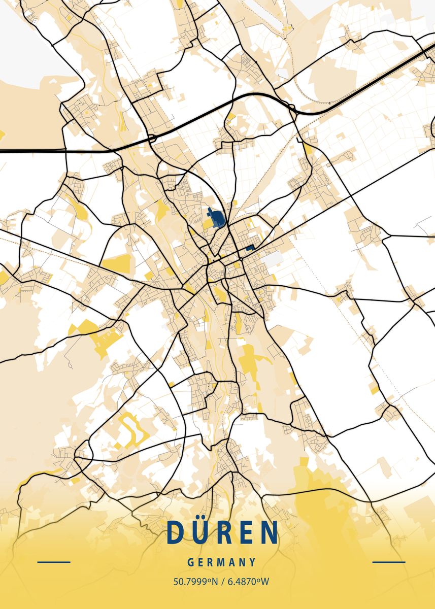 'Duren City Map Germany' Poster by Max Ronn | Displate