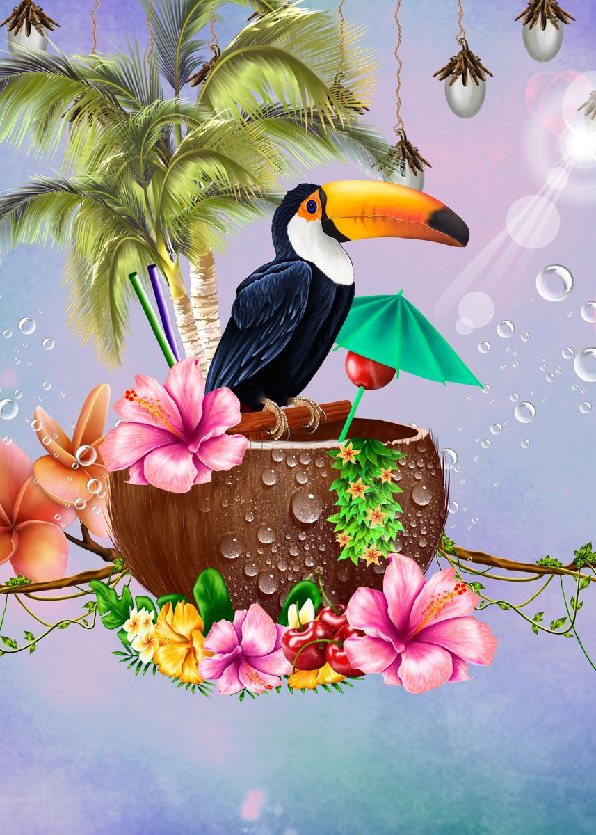 'Tropical design' Poster, picture, metal print, paint by Heike Köhnen ...