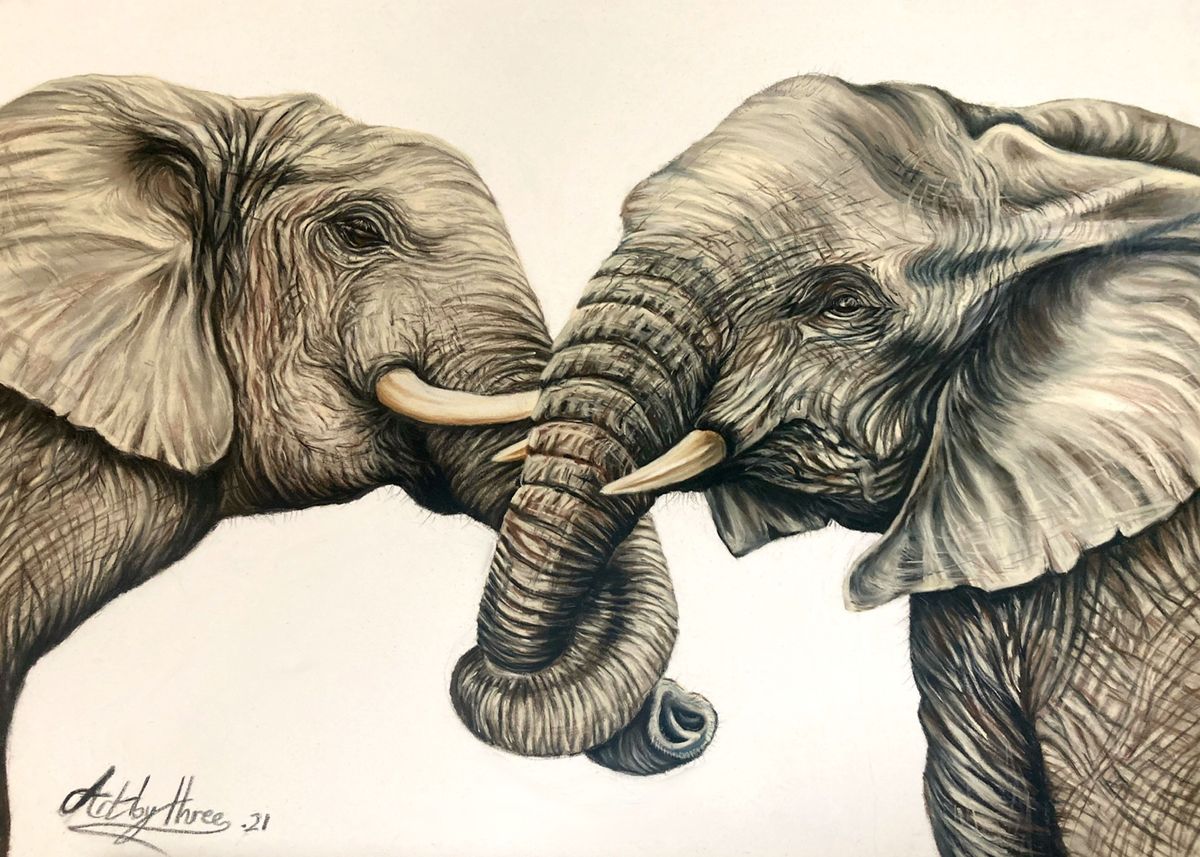 'Two Trunks One Love' Poster by Art By Three | Displate