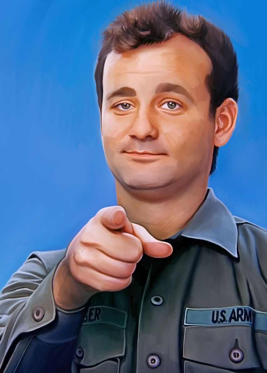 'Bill Murray From Stripes' Poster, picture, metal print, paint by DD ...