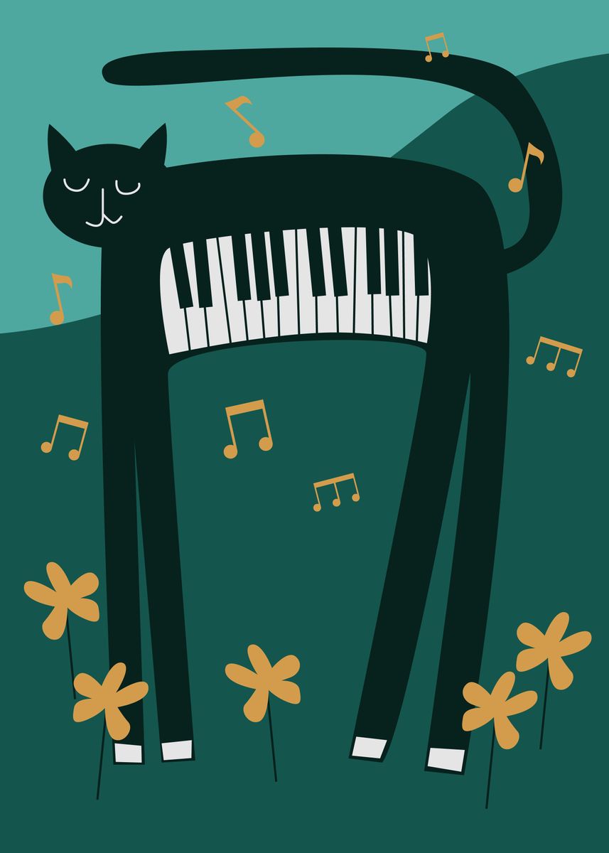 'Melody Cat' Poster by taofik merchsigns | Displate