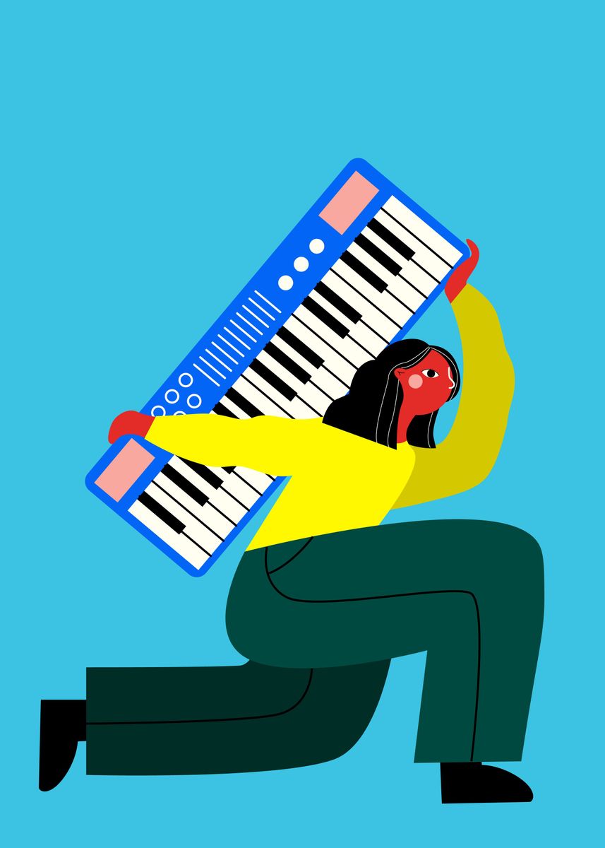 'Take Over The Piano' Poster, picture, metal print, paint by taofik ...