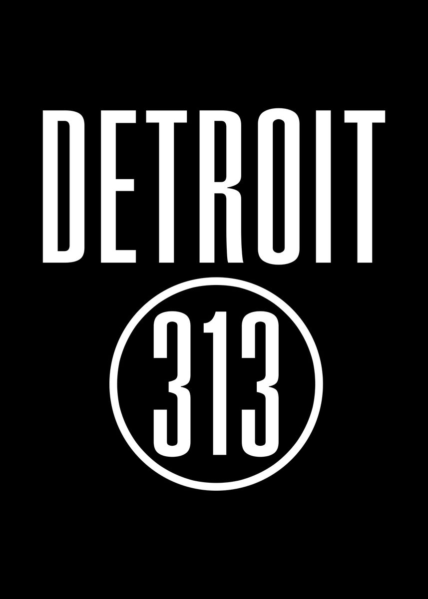 'Detroit 313 Area Code' Poster by Mealla | Displate