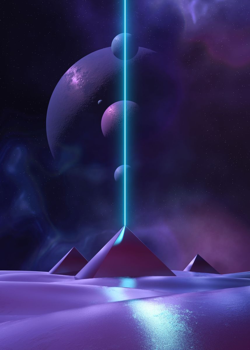 'Galactic Peaks' Poster, picture, metal print, paint by Enchanted ...