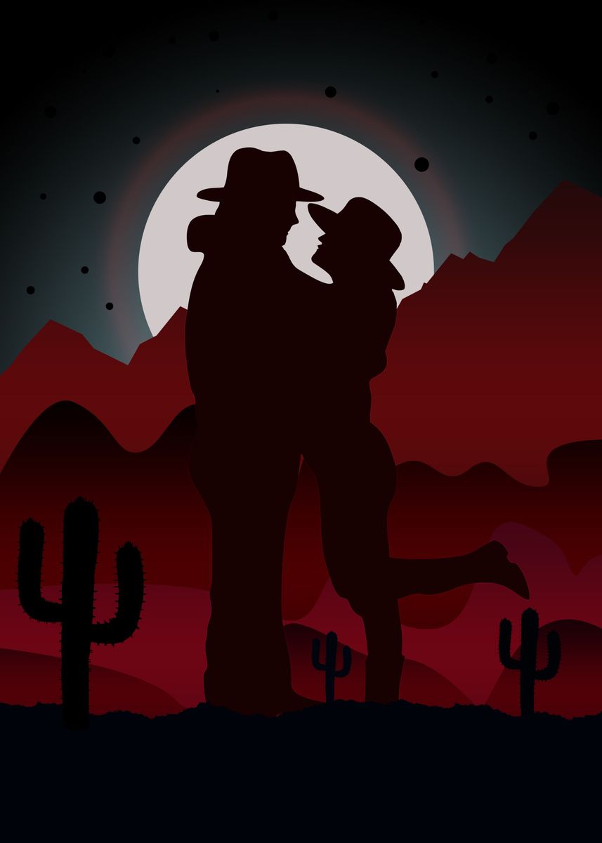 'Cowboy romantic' Poster, picture, metal print, paint by Faeyza Art ...