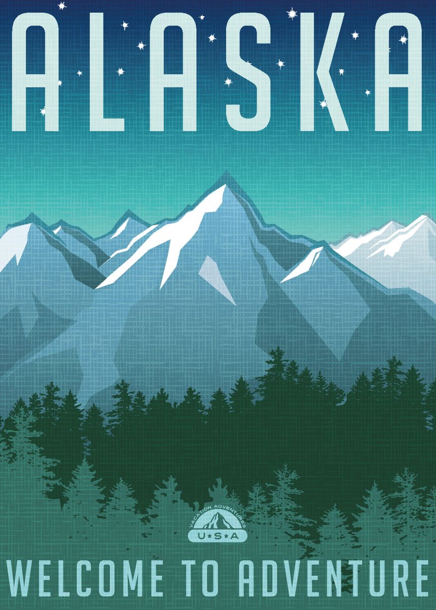 'Alaska' Poster, picture, metal print, paint by Sam Kal | Displate