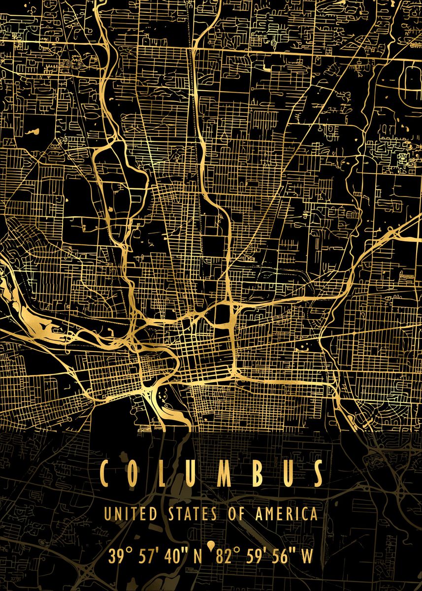 'COLUMBUS MAP USA' Poster by Artistic Paradigms | Displate