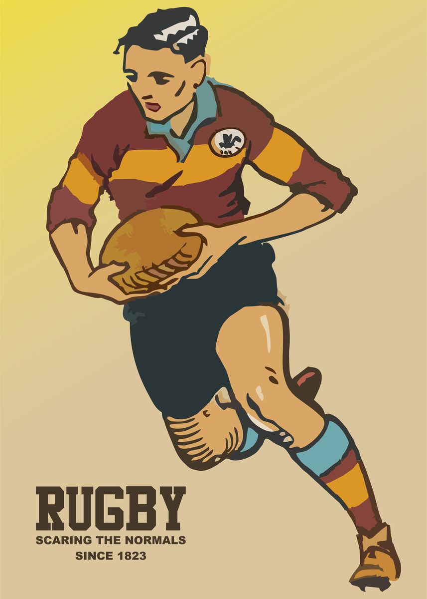 'rugby ' Poster, picture, metal print, paint by Diqdo Gustiro | Displate
