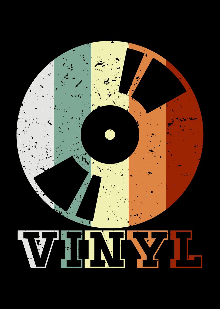 'Vintage Vinyl Record Disc' Poster, picture, metal print, paint by ...
