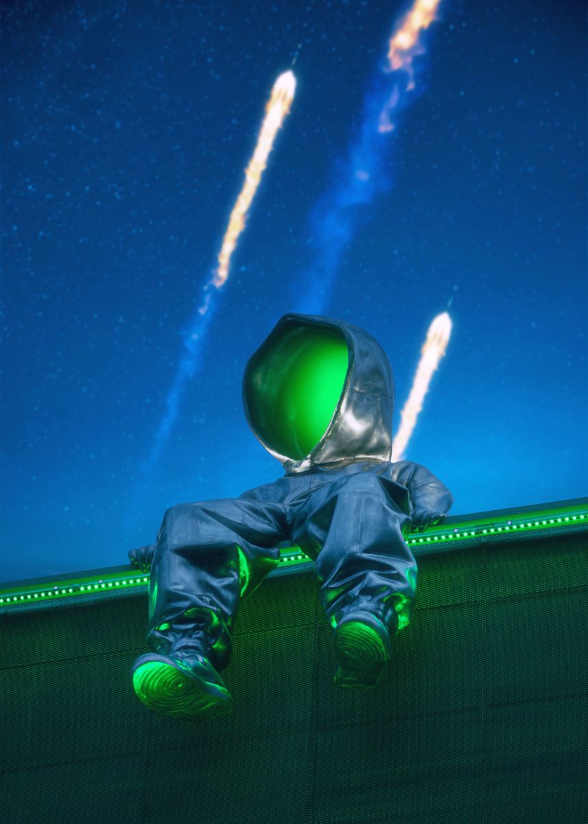 'Green Alien' Poster, picture, metal print, paint by Giorgos Vellios ...