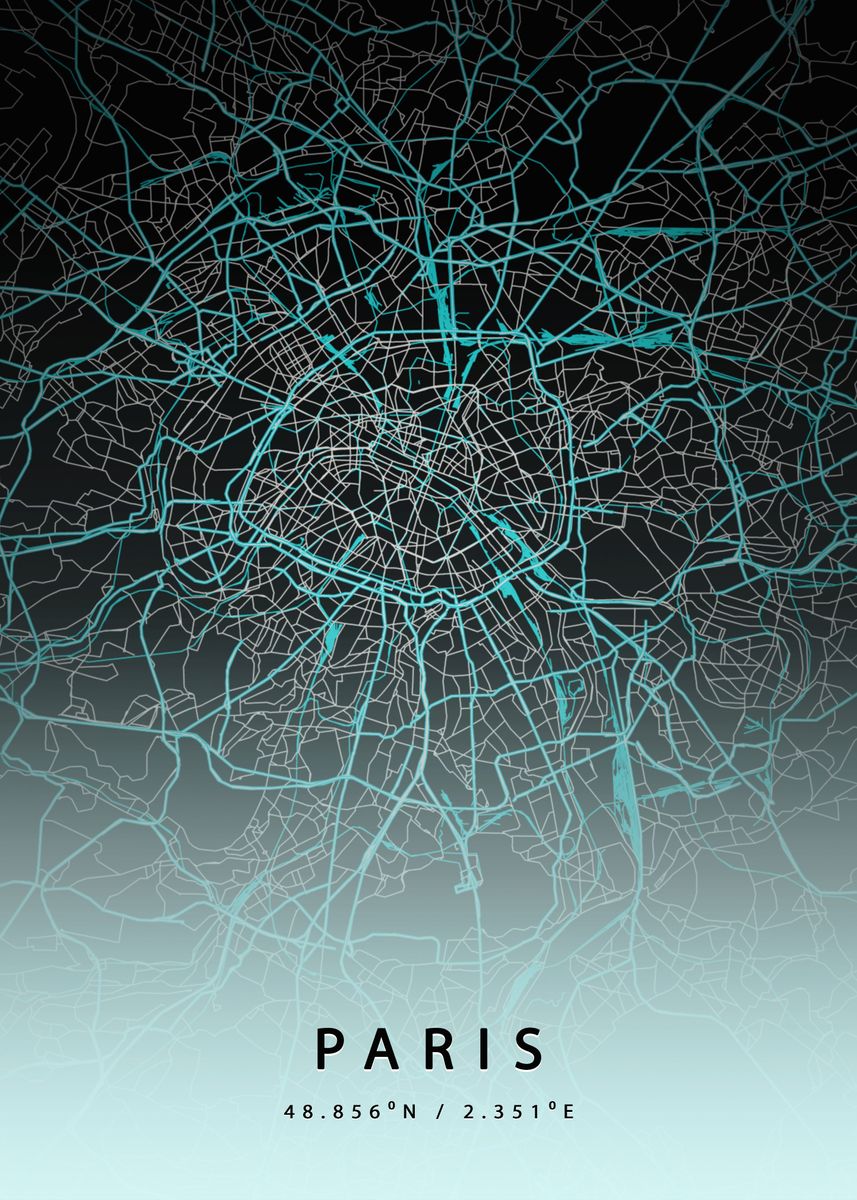 'paris map' Poster by Mild pic | Displate