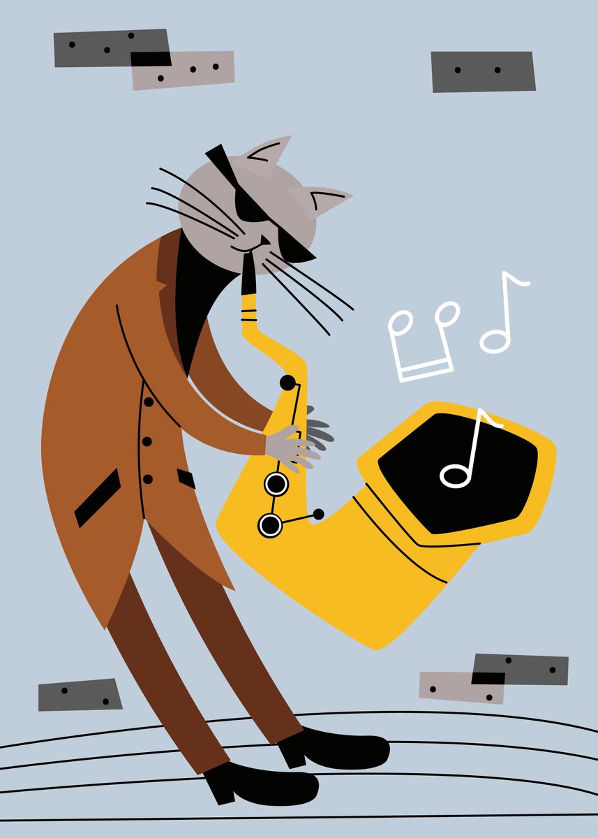 'Jazzy Cat' Poster by taofik merchsigns | Displate