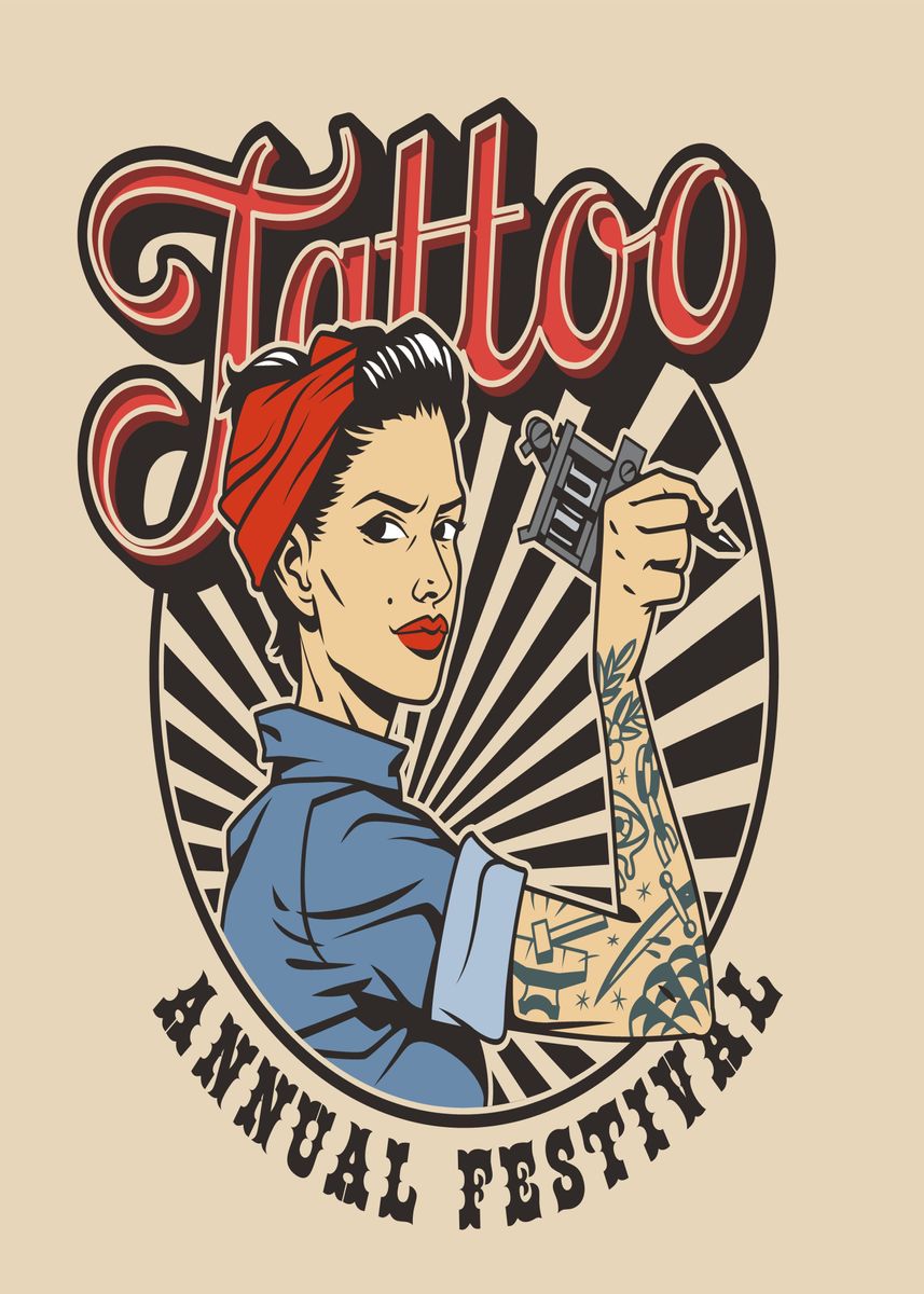 'Tattoo artist ' Poster, picture, metal print, paint by Stephen ...