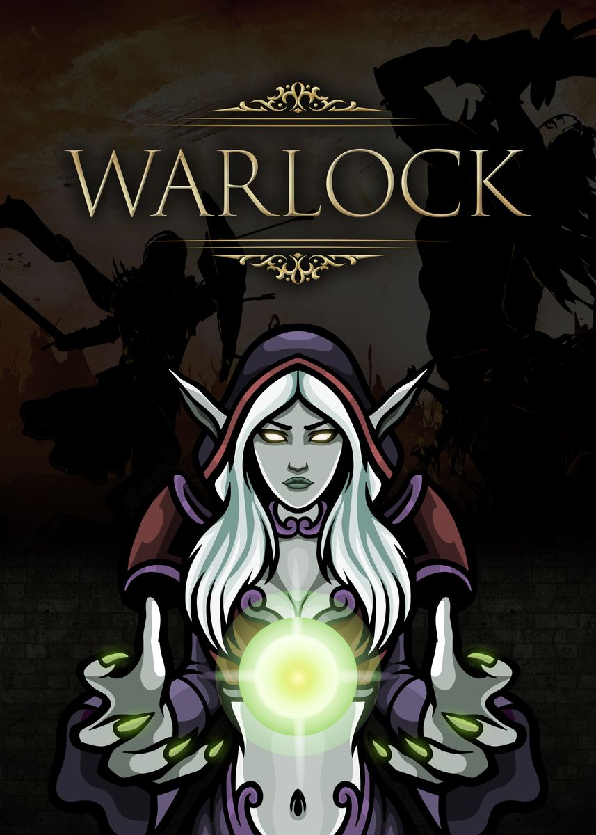 'Warlock Gamer Class Dark ' Poster, picture, metal print, paint by ...