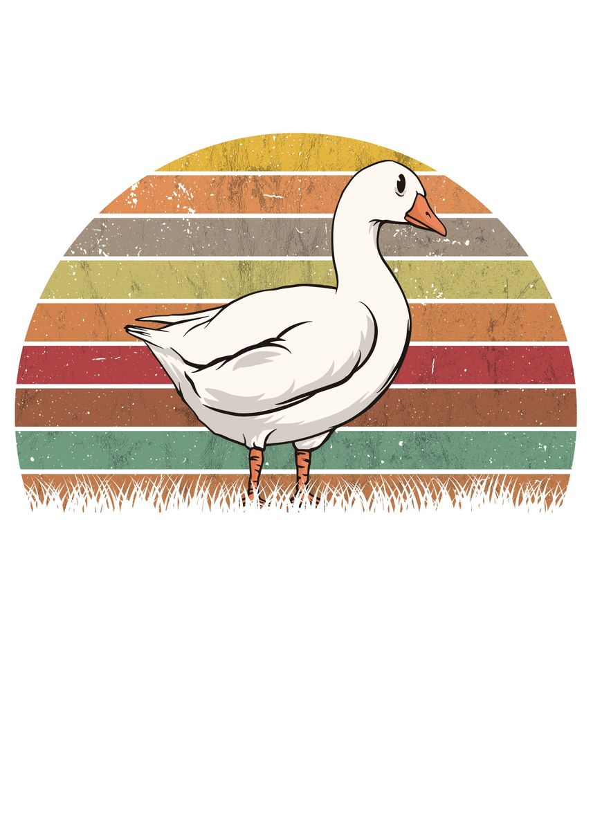 'Geese Retro Goose Vintage' Poster, picture, metal print, paint by ...