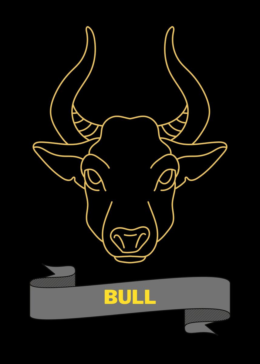 'Big Bull' Poster, picture, metal print, paint by Arijit Works | Displate