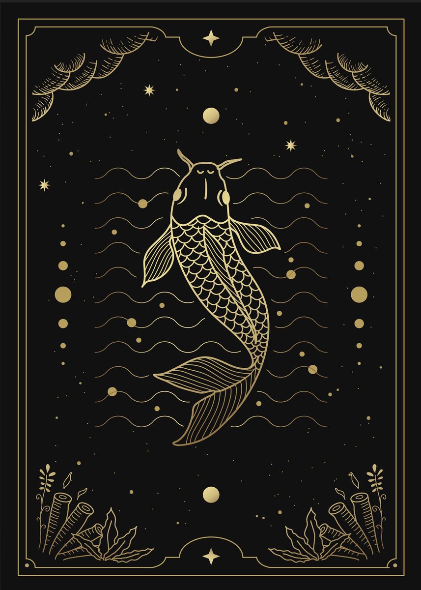 'Tarot card the fish' Poster, picture, metal print, paint by Michael ...