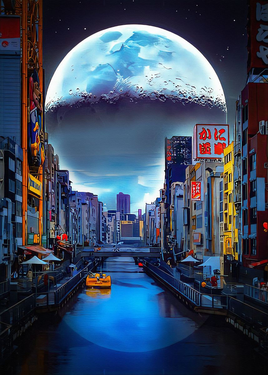 'Japan Cityscape' Poster, picture, metal print, paint by ANDRE MCKAY ...