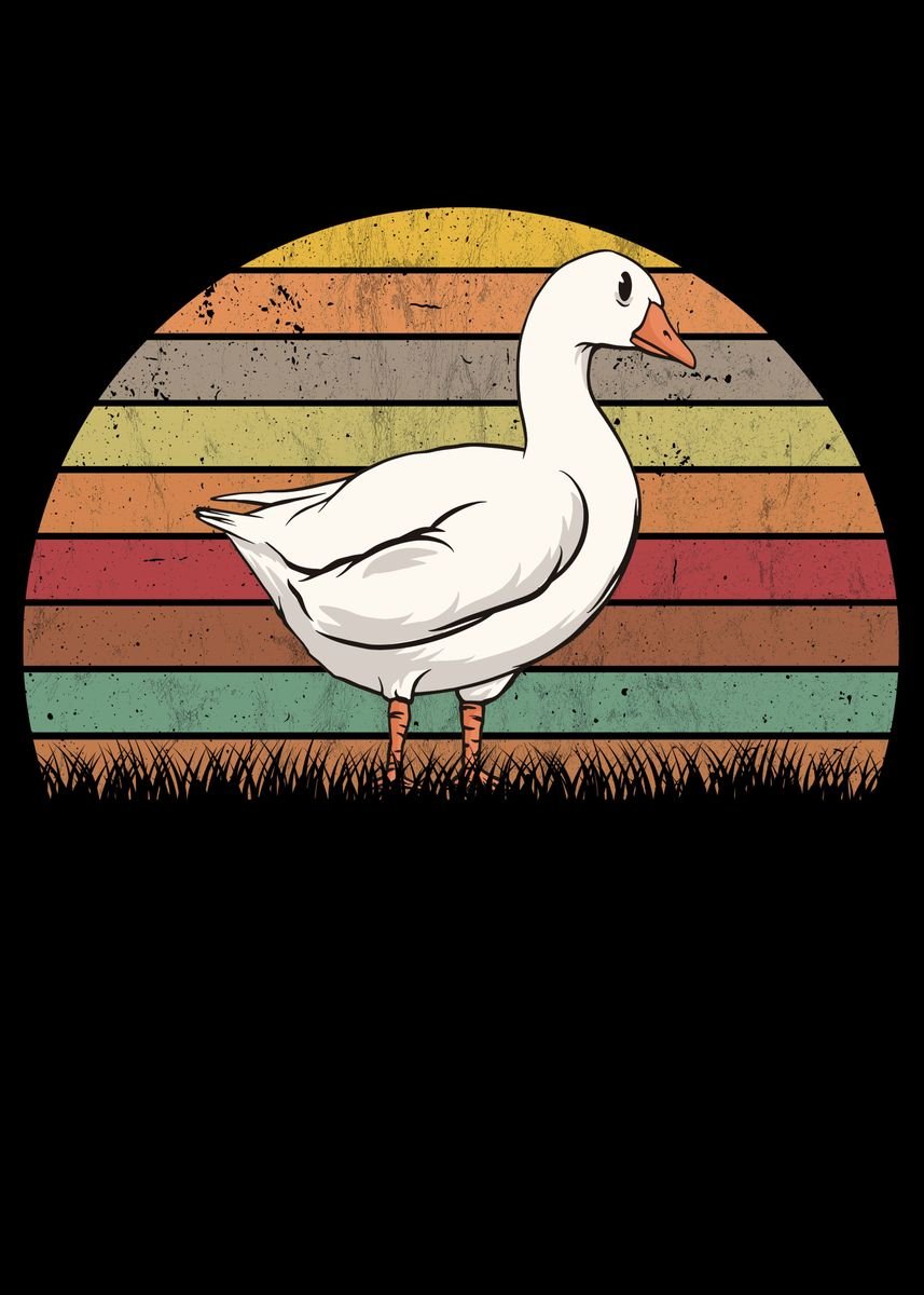 'Geese Retro Goose Vintage' Poster, picture, metal print, paint by ...