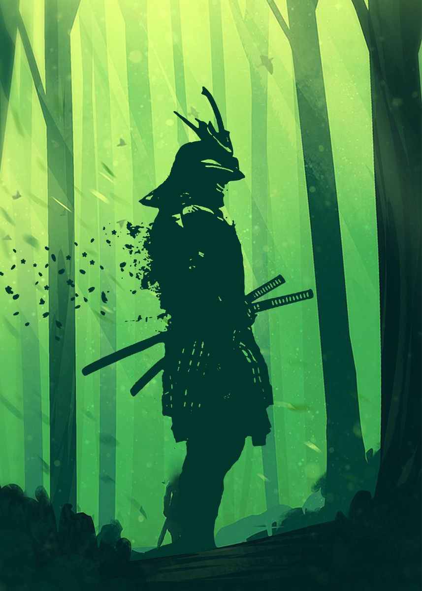 'Samurai In Forest' Poster, picture, metal print, paint by Theng Id ...