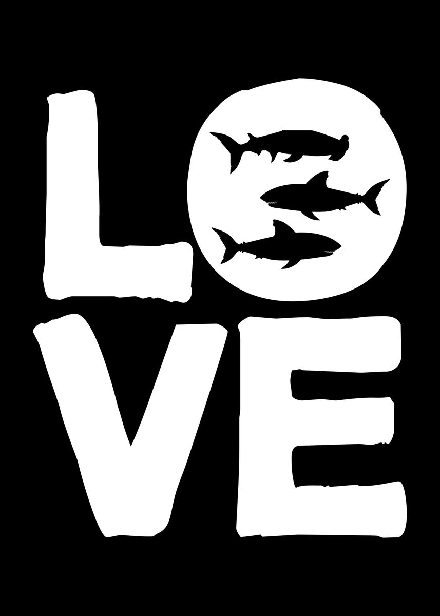 'Shark Lover Sharks Love' Poster, picture, metal print, paint by ...