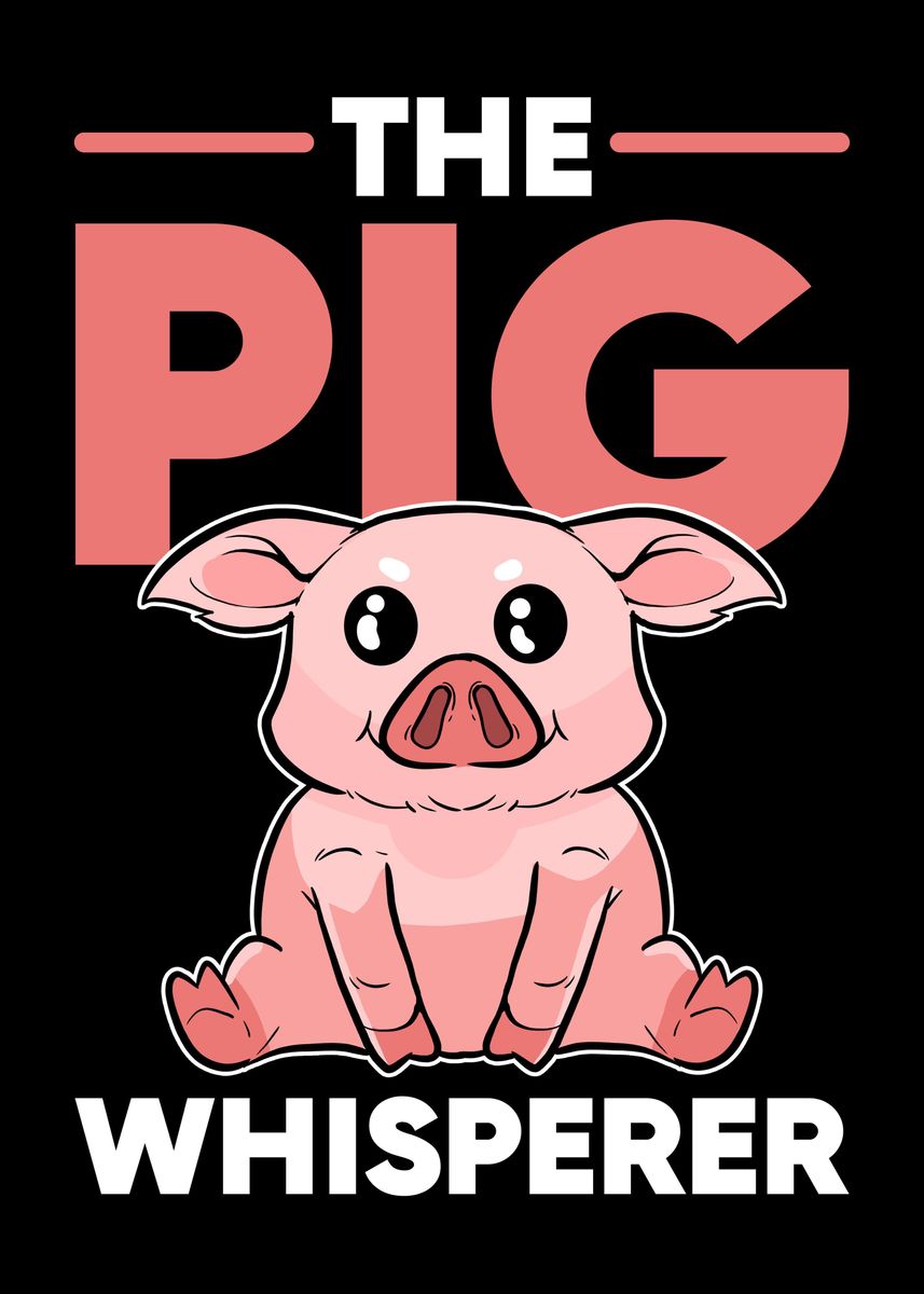 'Pig Cute' Poster, picture, metal print, paint by MissSaliha | Displate