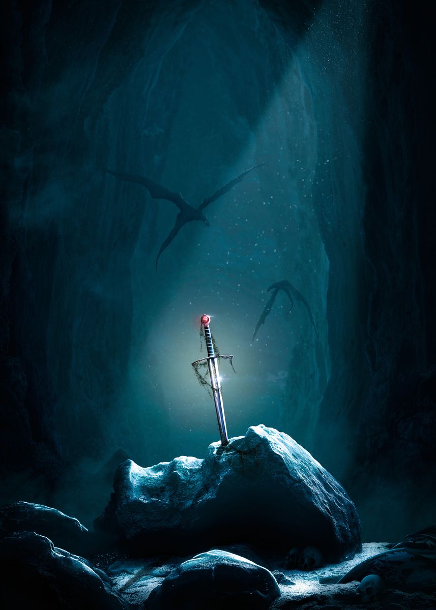 'EXCALIBUR' Poster, picture, metal print, paint by CHRLY DSIGN | Displate