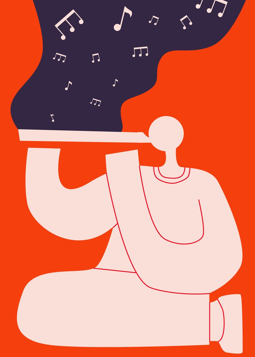 'Enjoy The Flute' Poster, picture, metal print, paint by taofik ...