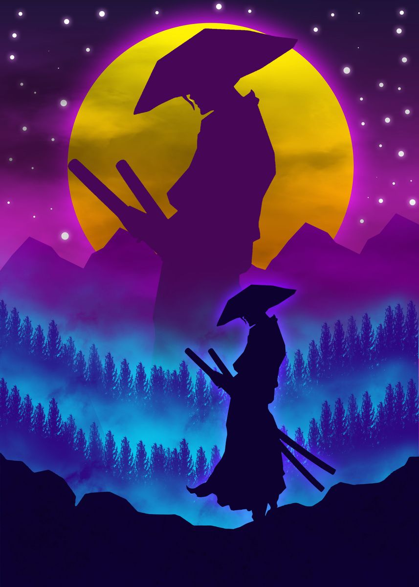 'Samurai Retro' Poster by Theng Id | Displate