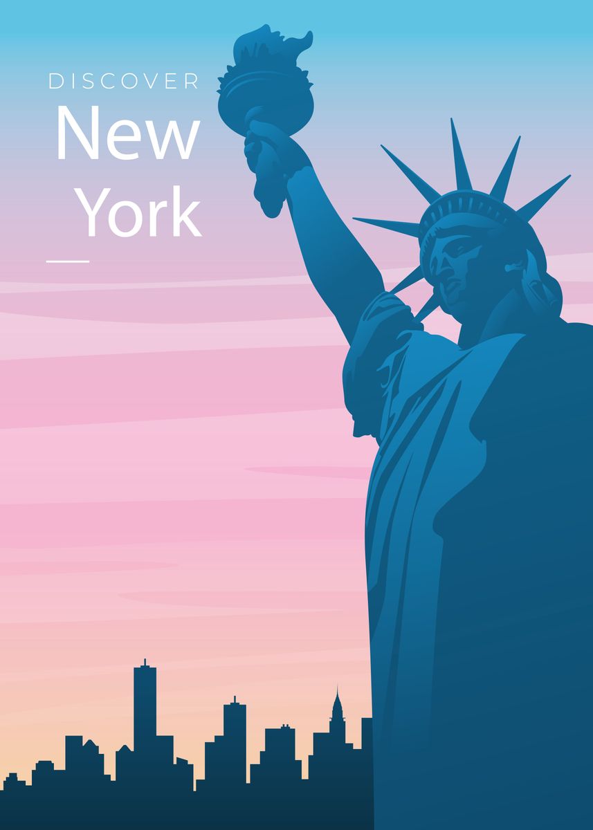 'New York' Poster by HildaWarren Studio | Displate