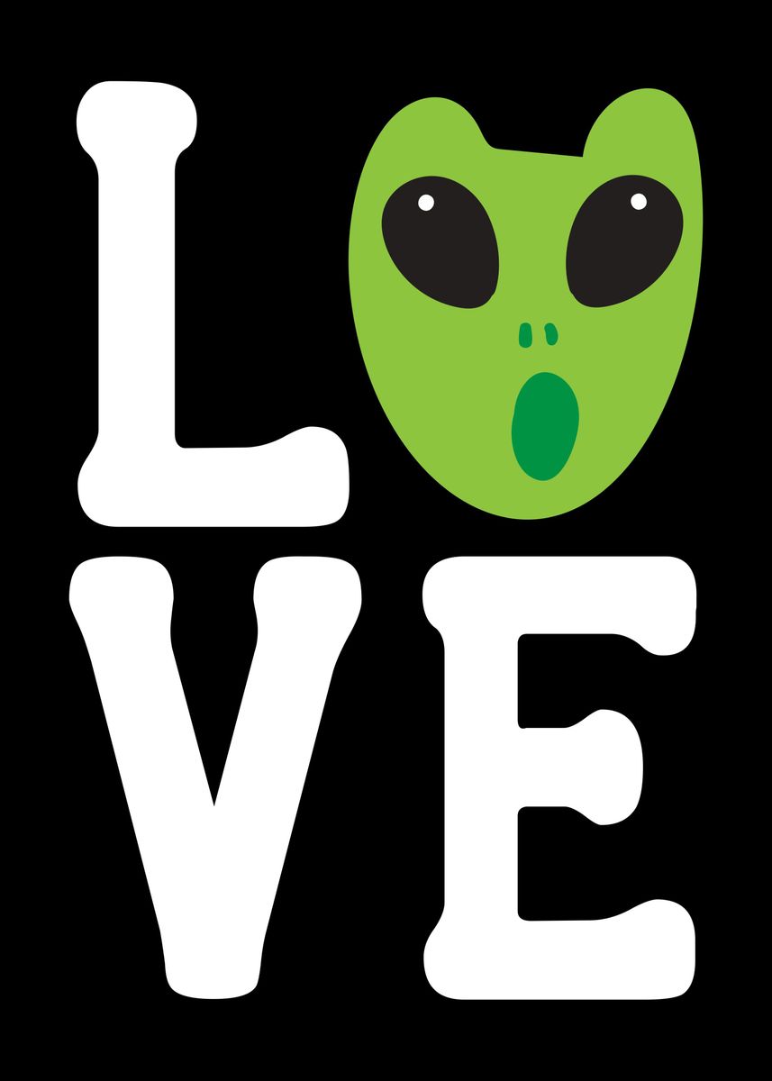 'Alien Love Lover Aliens' Poster, picture, metal print, paint by ...