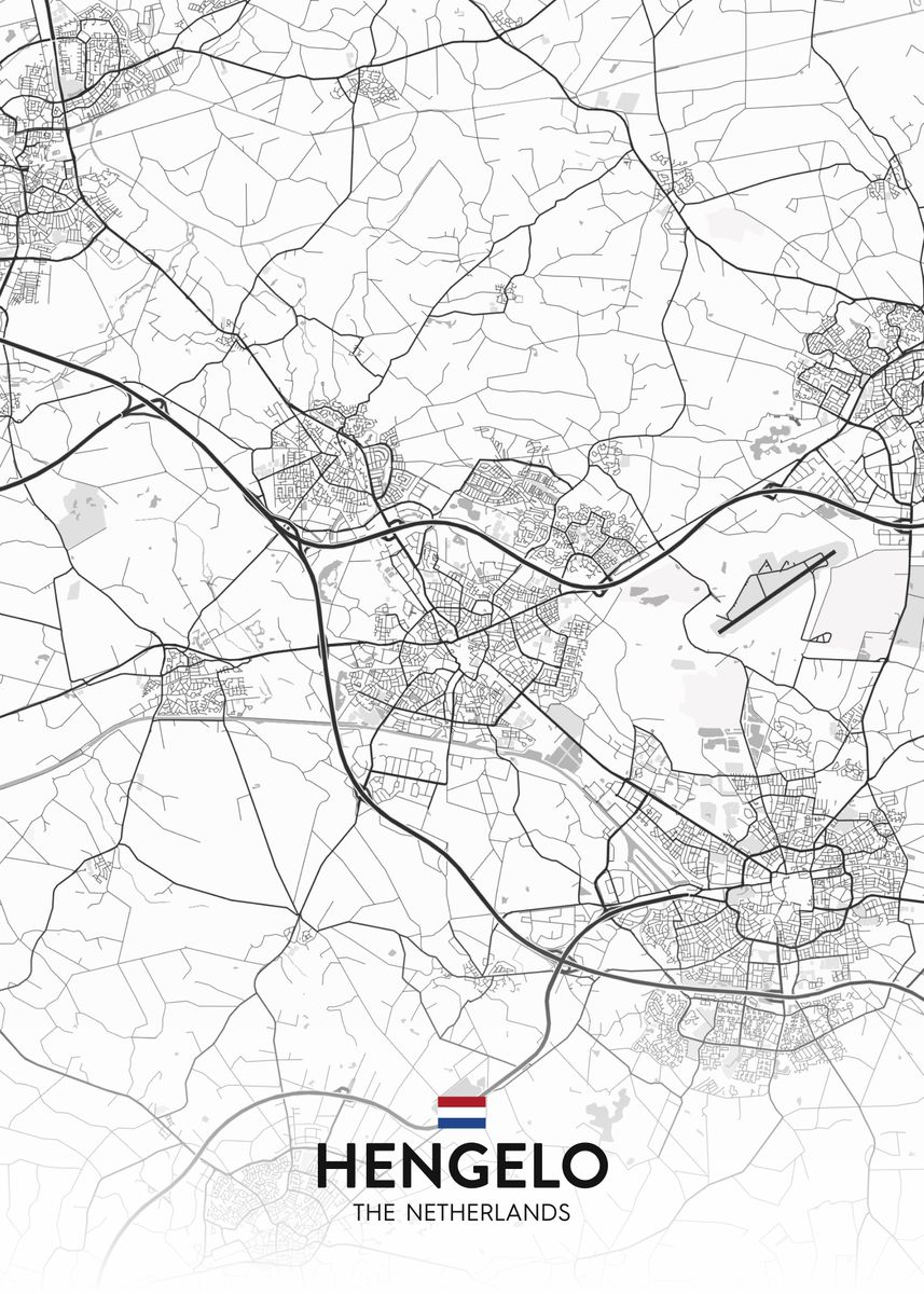 'Hengelo NL' Poster, picture, metal print, paint by IMR Designs | Displate