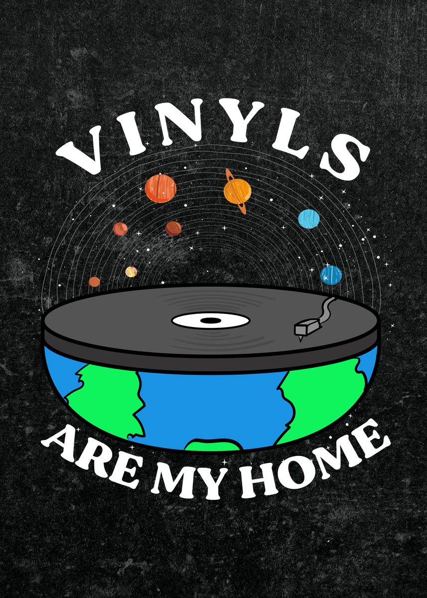 'Vinyl Records Solar System' Poster by Musico Ilustre | Displate