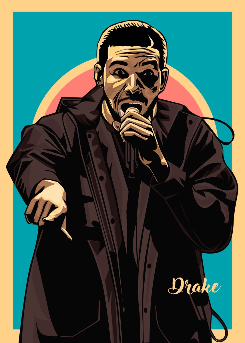 'Drake Rapper' Poster, picture, metal print, paint by Basues | Displate
