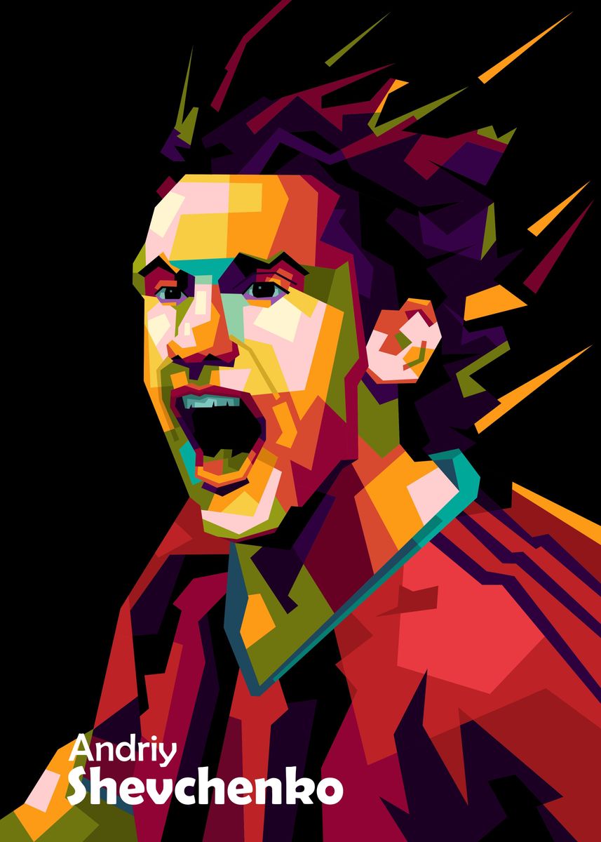 'Andriy Shevchenko in wpap' Poster by AMIRUDIN 06 | Displate