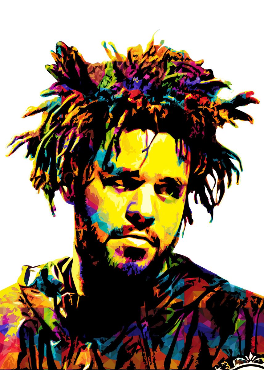 'J Cole ' Poster, picture, metal print, paint by San Illustrator | Displate