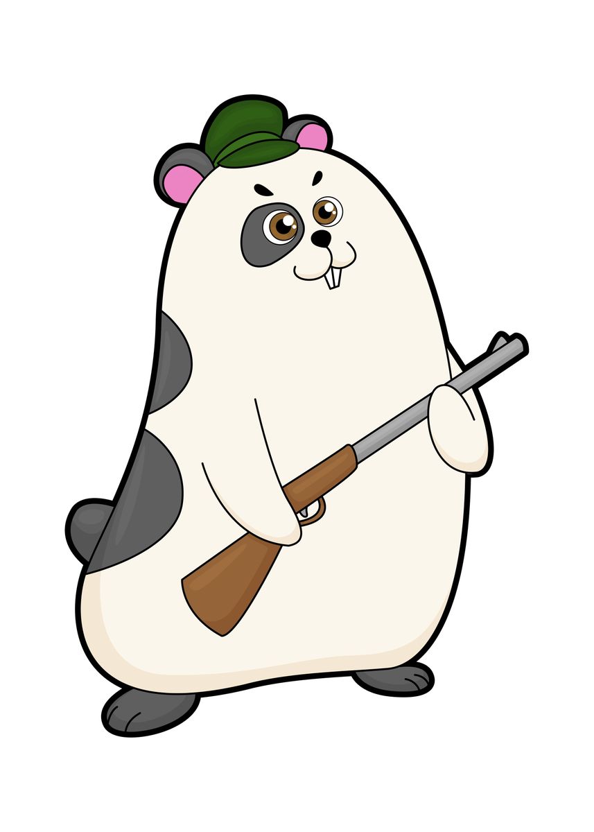 'Hamster Hunter Gun' Poster, picture, metal print, paint by Markus ...