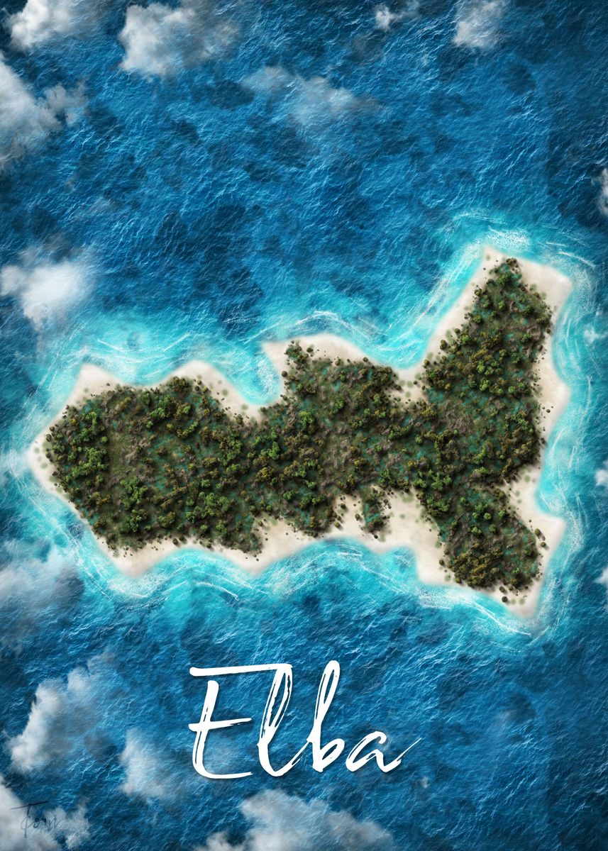 'Elba' Poster, picture, metal print, paint by Petra Rommelfanger | Displate