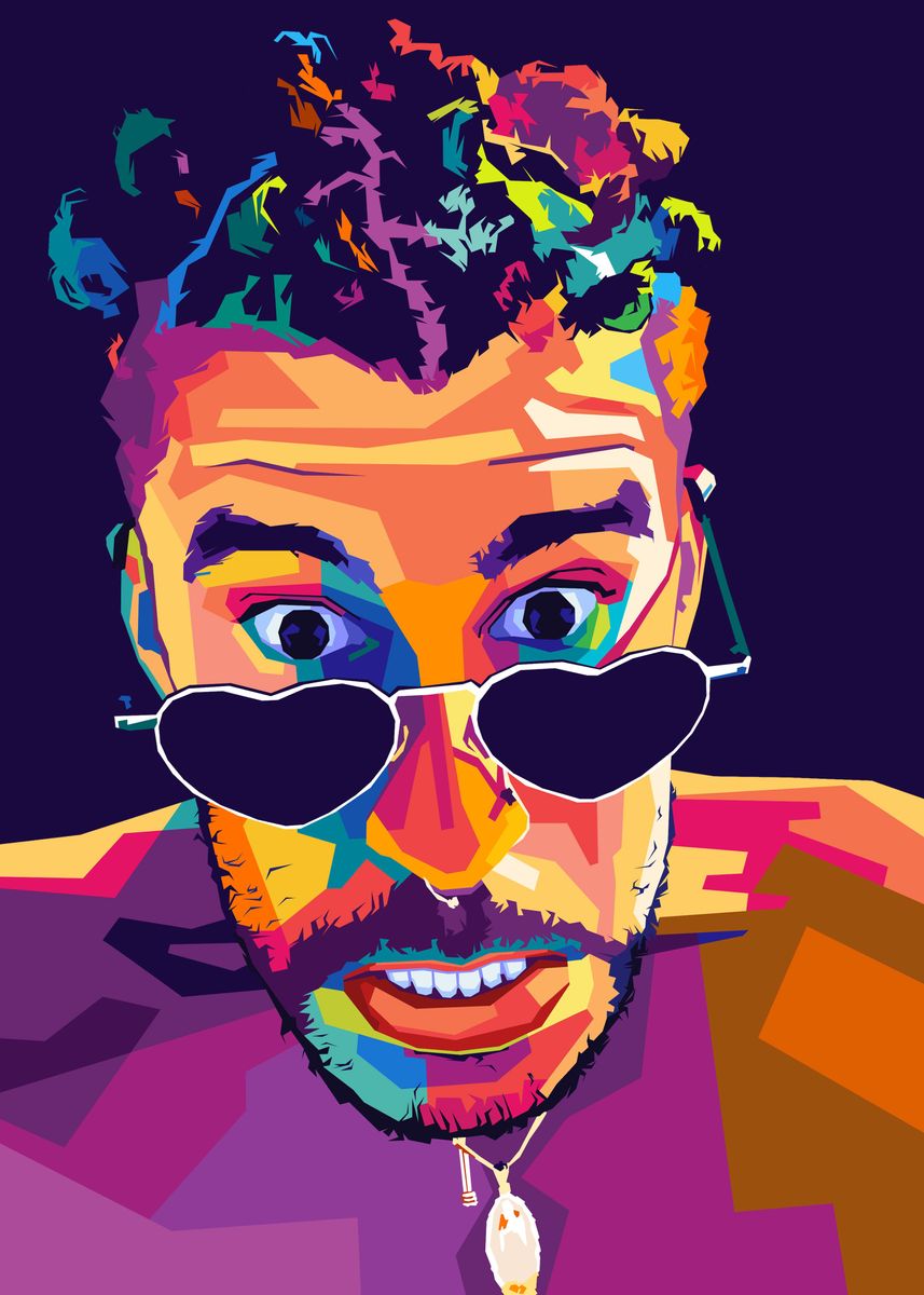 'Bad Bunny' Poster, picture, metal print, paint by Anthony Gabriel ...