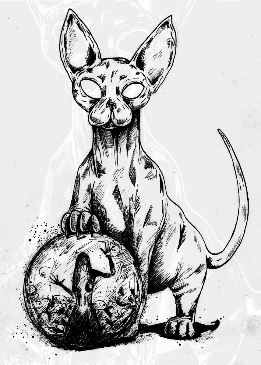 'Psycat' Poster, picture, metal print, paint by Anthony Paredes | Displate