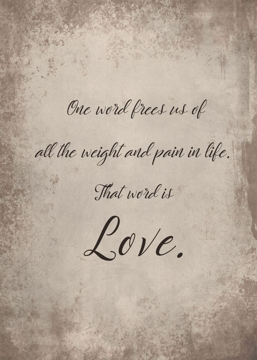 'One word Love' Poster, picture, metal print, paint by XandYart | Displate