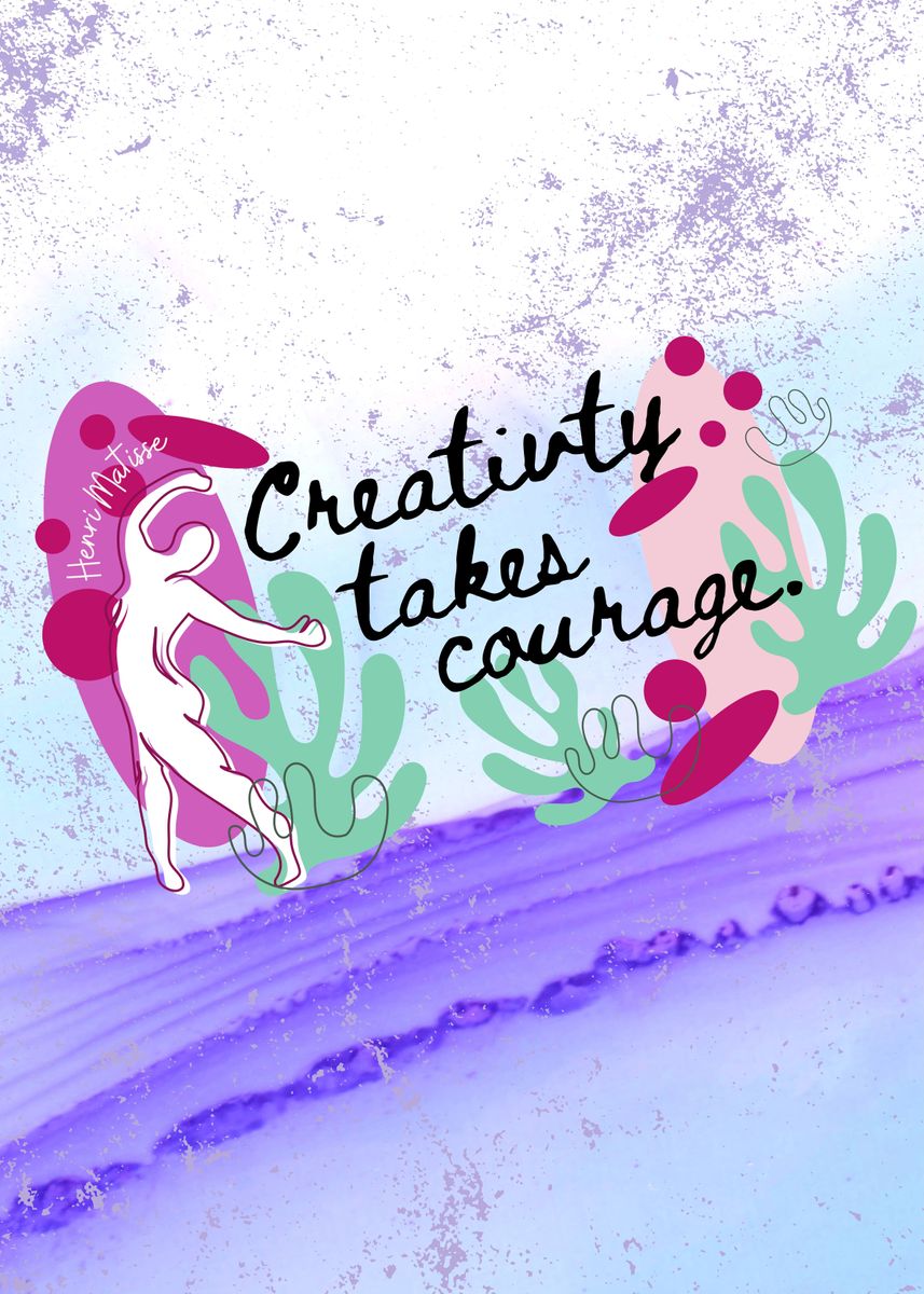 'Courage' Poster, picture, metal print, paint by Narelle | Displate