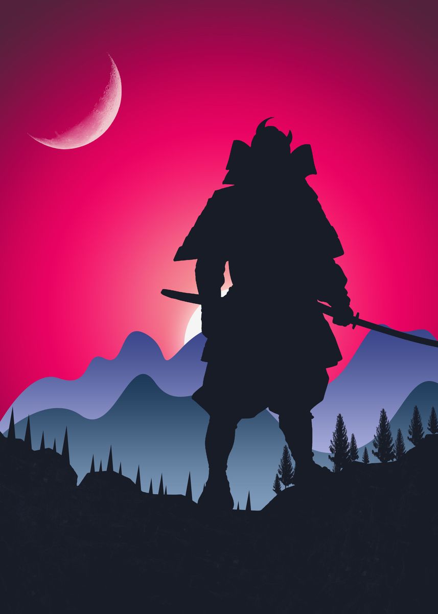 'Samurai Pink Lady' Poster, picture, metal print, paint by Theng Id ...