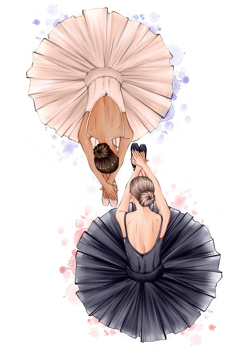 'Two little ballerinas ' Poster by Luybi Goloshchapova | Displate
