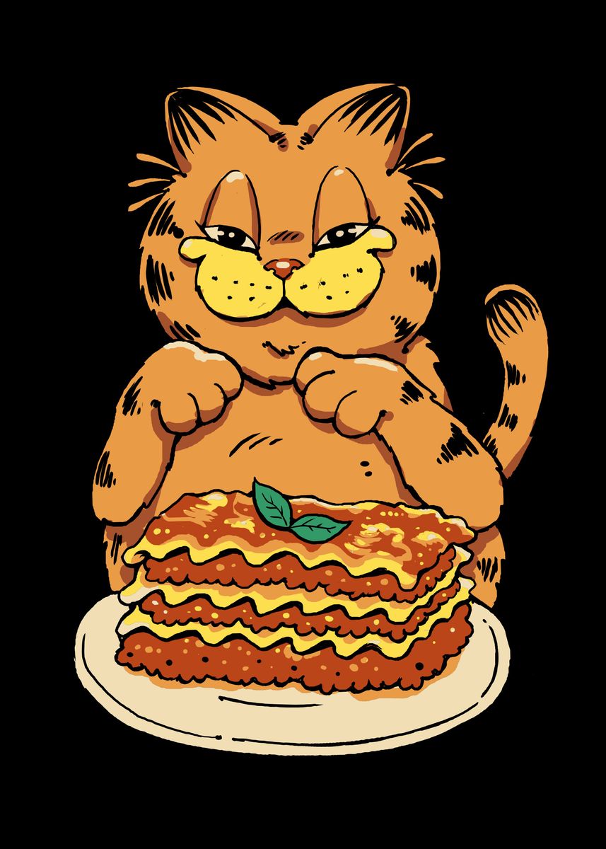 'Lasagna Cat' Poster by vp trinidad | Displate