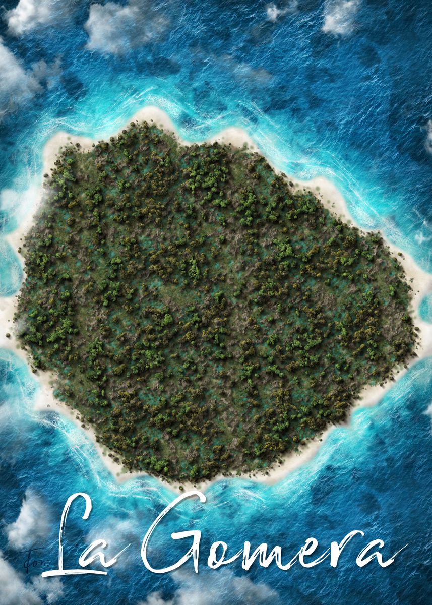 'La Gomera' Poster, picture, metal print, paint by Petra Rommelfanger ...