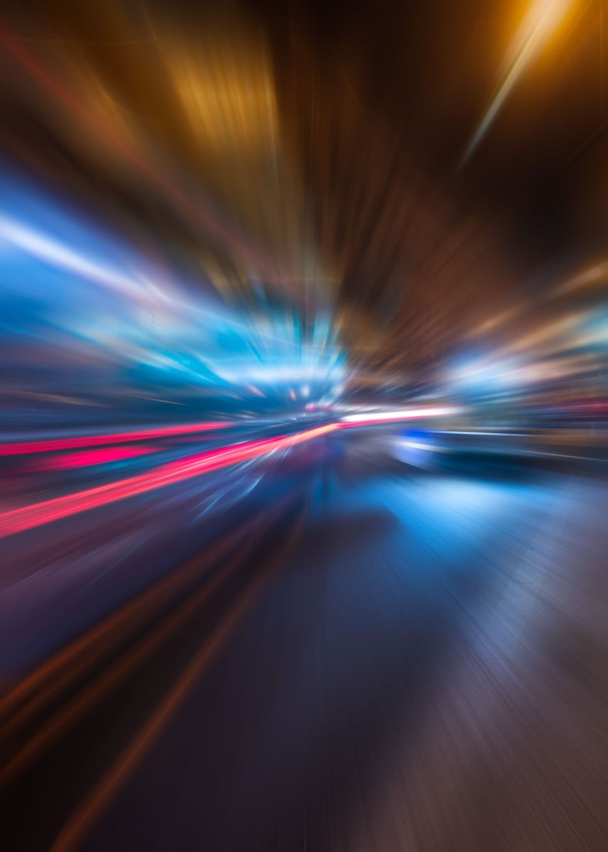 'Abstract neon blur motion' Poster by Vardi Creations | Displate