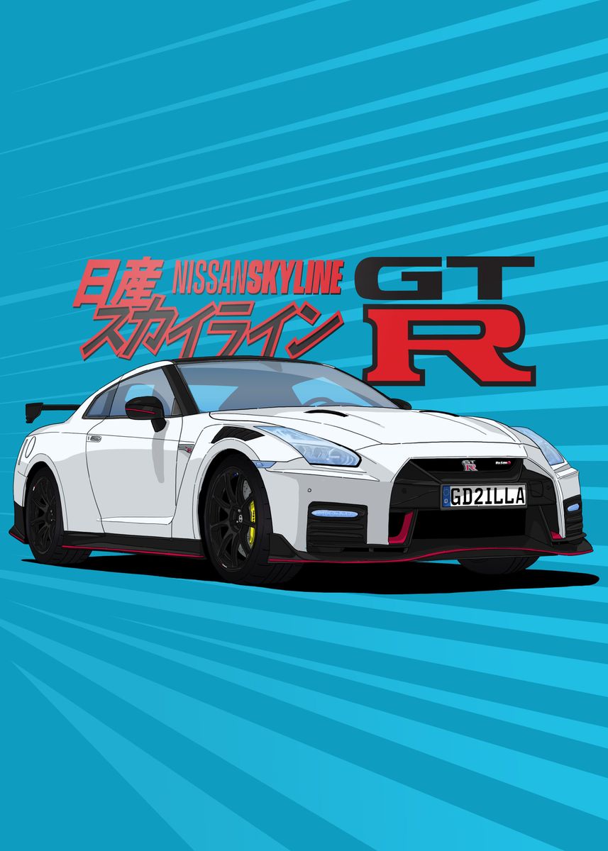'Nissan Skyline GTR R35' Poster, picture, metal print, paint by ND Fat ...